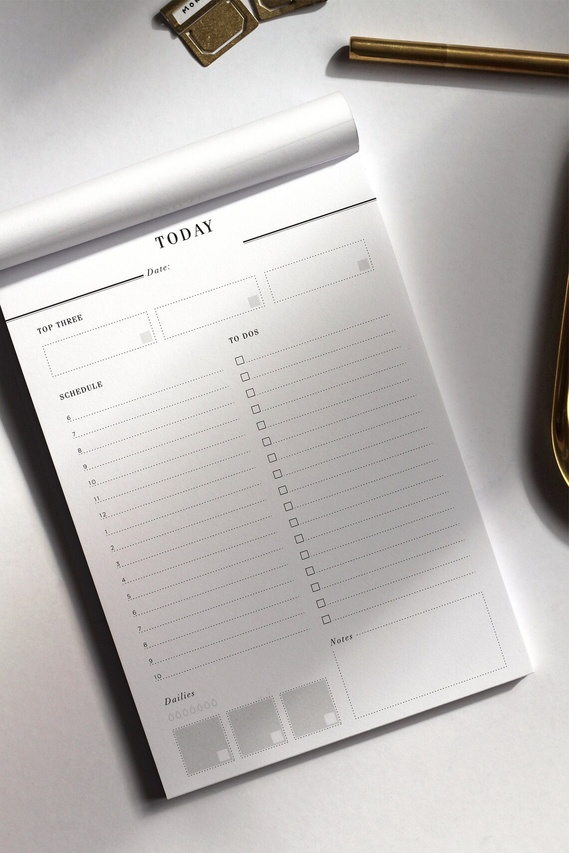 Daily Desk Pad Minimal to Do Notepad Daily Planner Notepad - Etsy