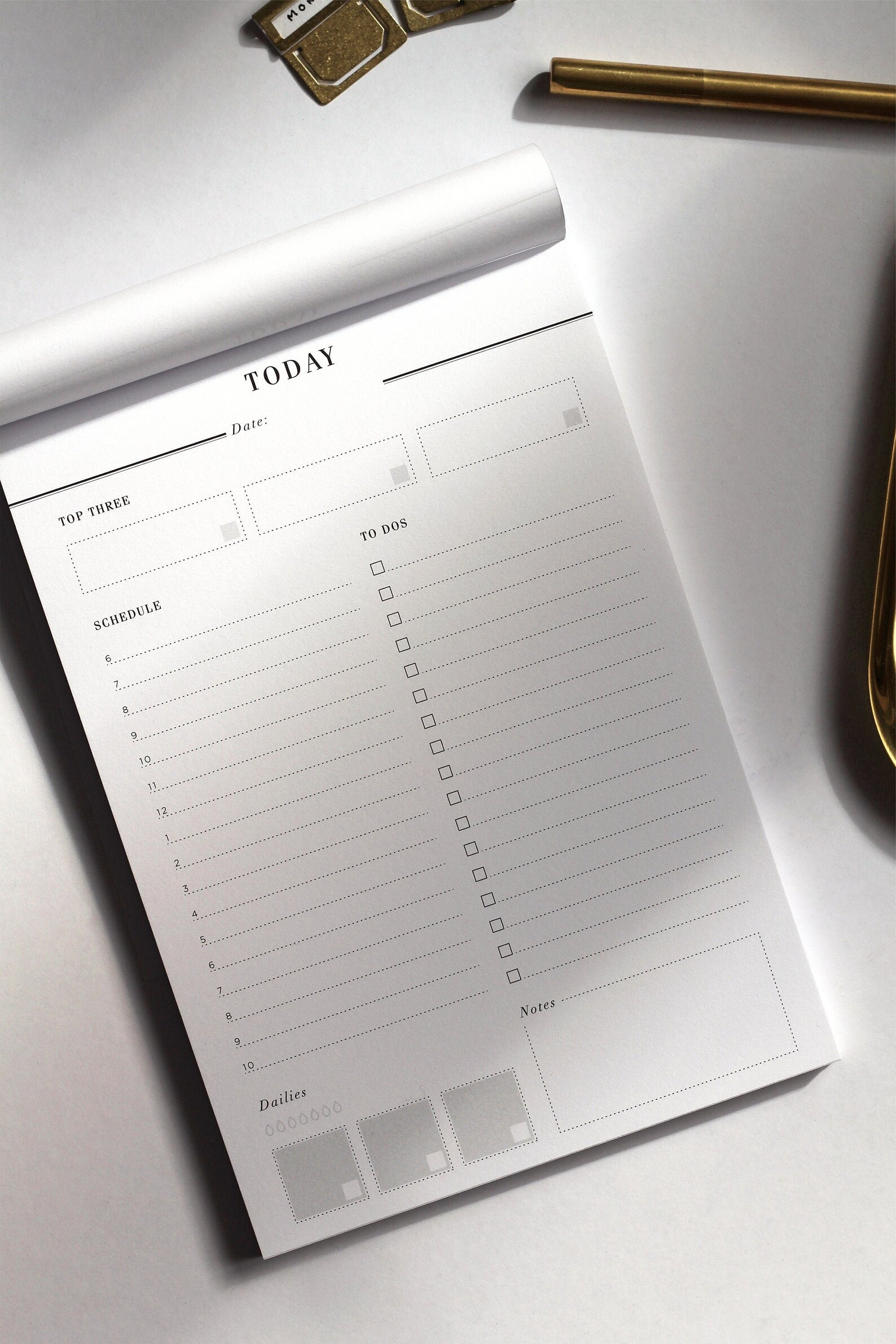 Daily Desk Pad Minimal to Do Notepad Daily Planner Notepad - Etsy