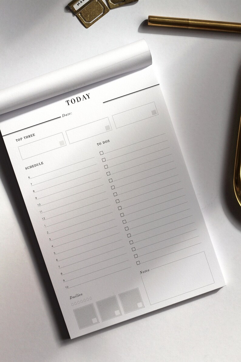 Daily Desk Pad Minimal to Do Notepad Daily Planner Notepad - Etsy UK