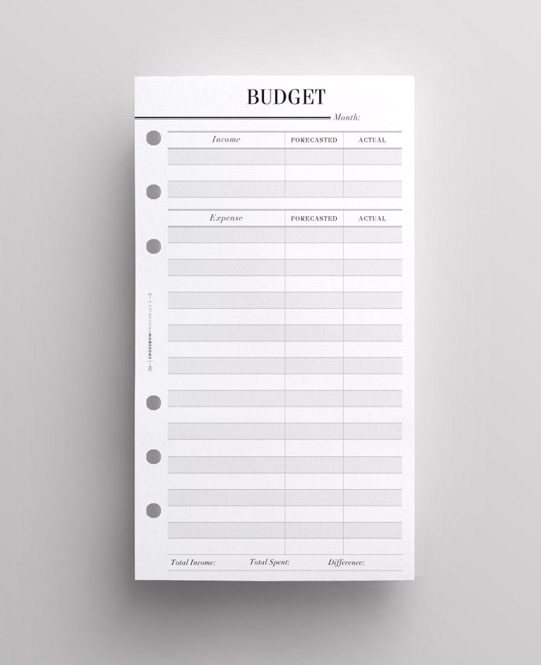 PRINTED Personal Size Budget Planner Inserts Monthly Budget - Etsy