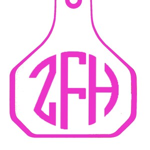 Cow Cattle Tag Monogram Vinyl Decal | Etsy