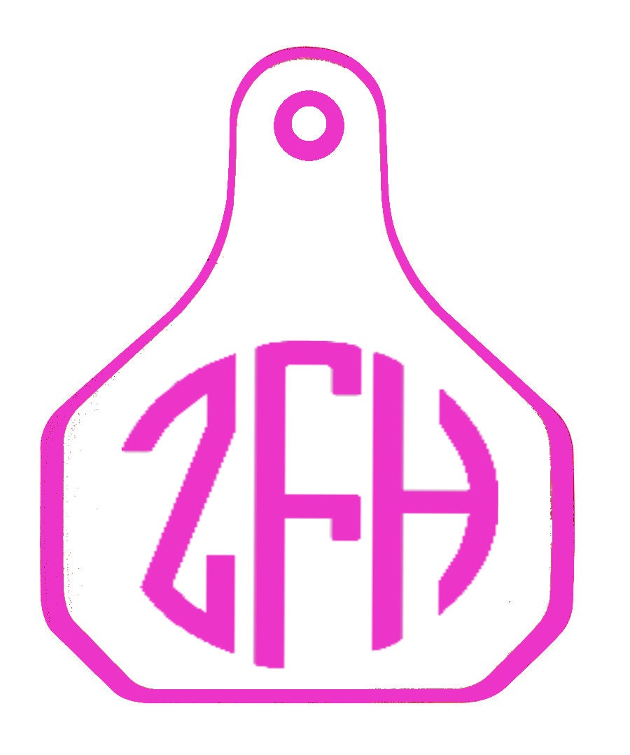 Cow Cattle Tag Monogram Vinyl Decal | Etsy