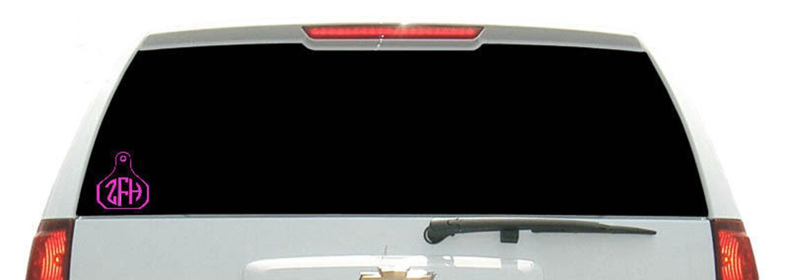 Cow Cattle Tag Monogram Vinyl Decal | Etsy