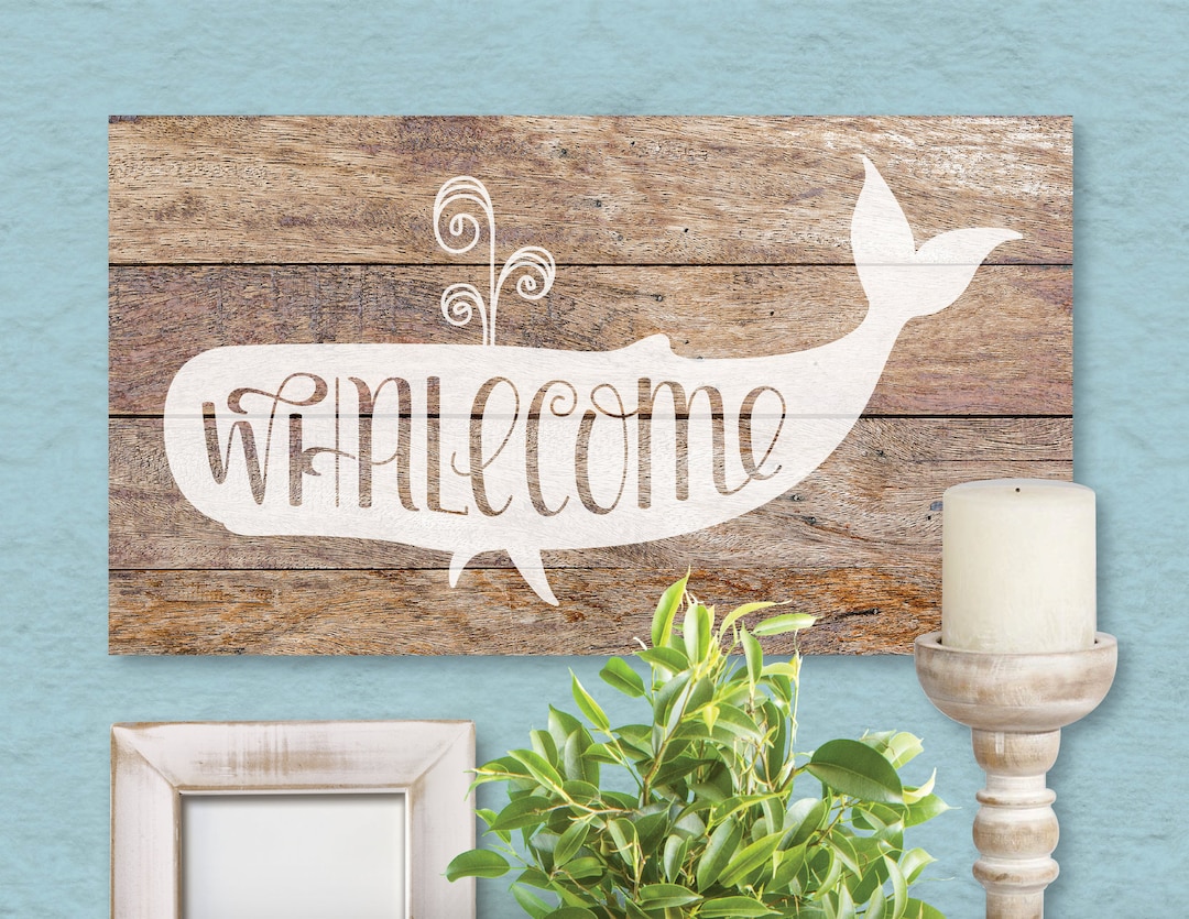 Whalecome, Welcome Sign, SVG File, Cricut File, Silhouette File, Cut ...