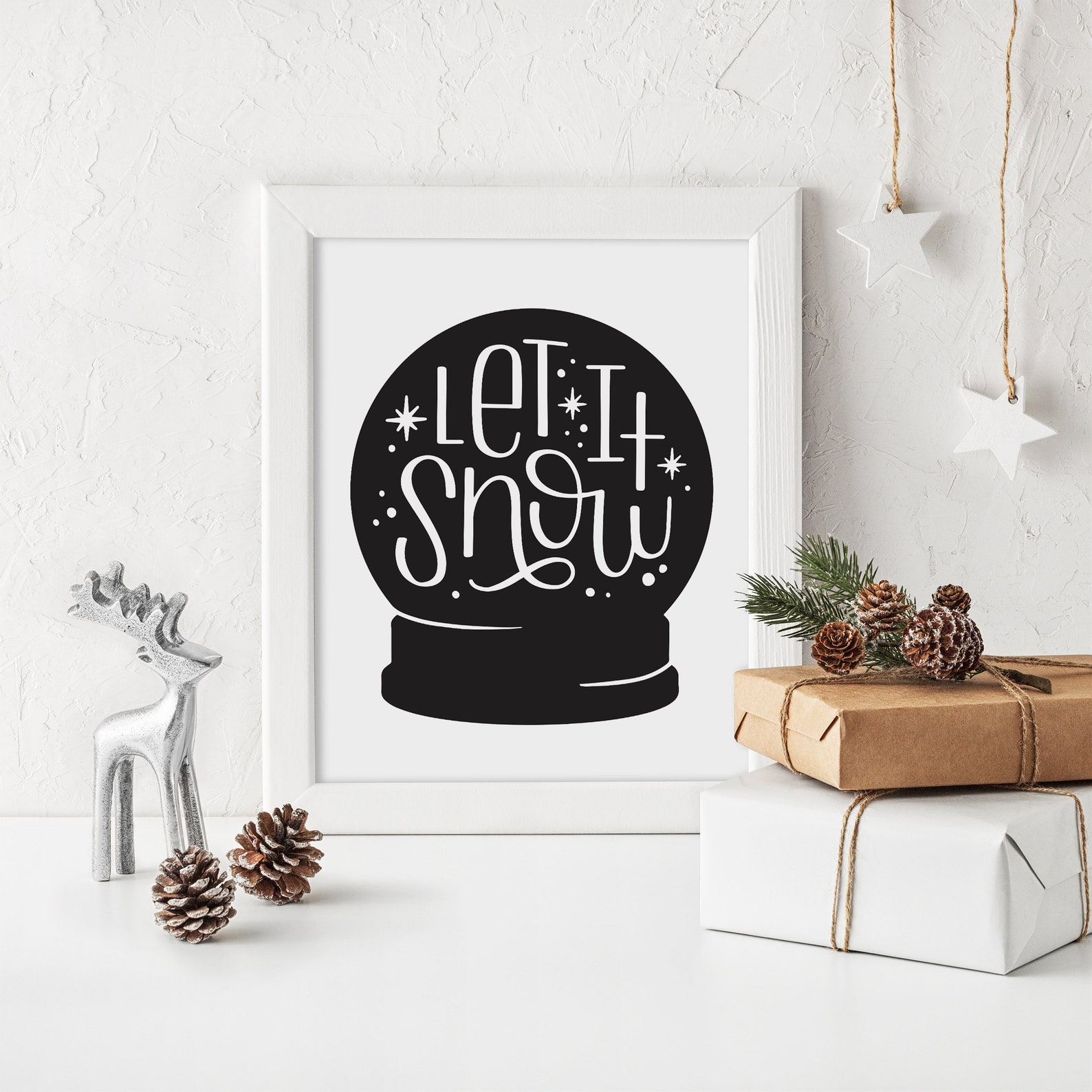 Let it Snow Snow Globe Frosty the Snowman Christmas Sign | Etsy