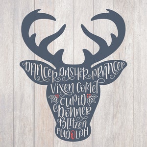 Hand Lettered, Rudolph, Santa's Reindeer, Christmas Sign, Holiday Decor ...