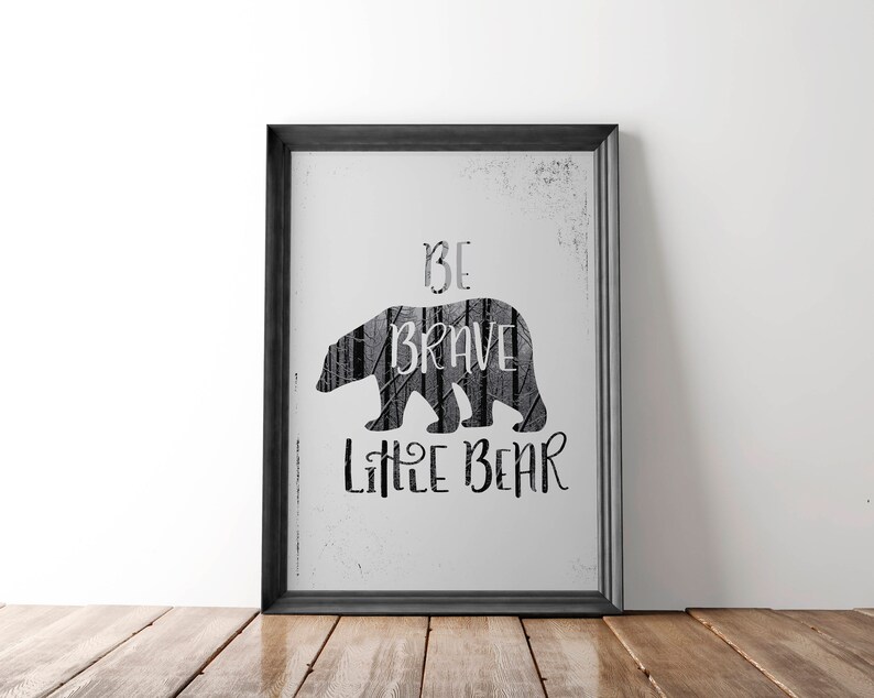 Be Brave Little Bear Art Print Printable Art - Etsy