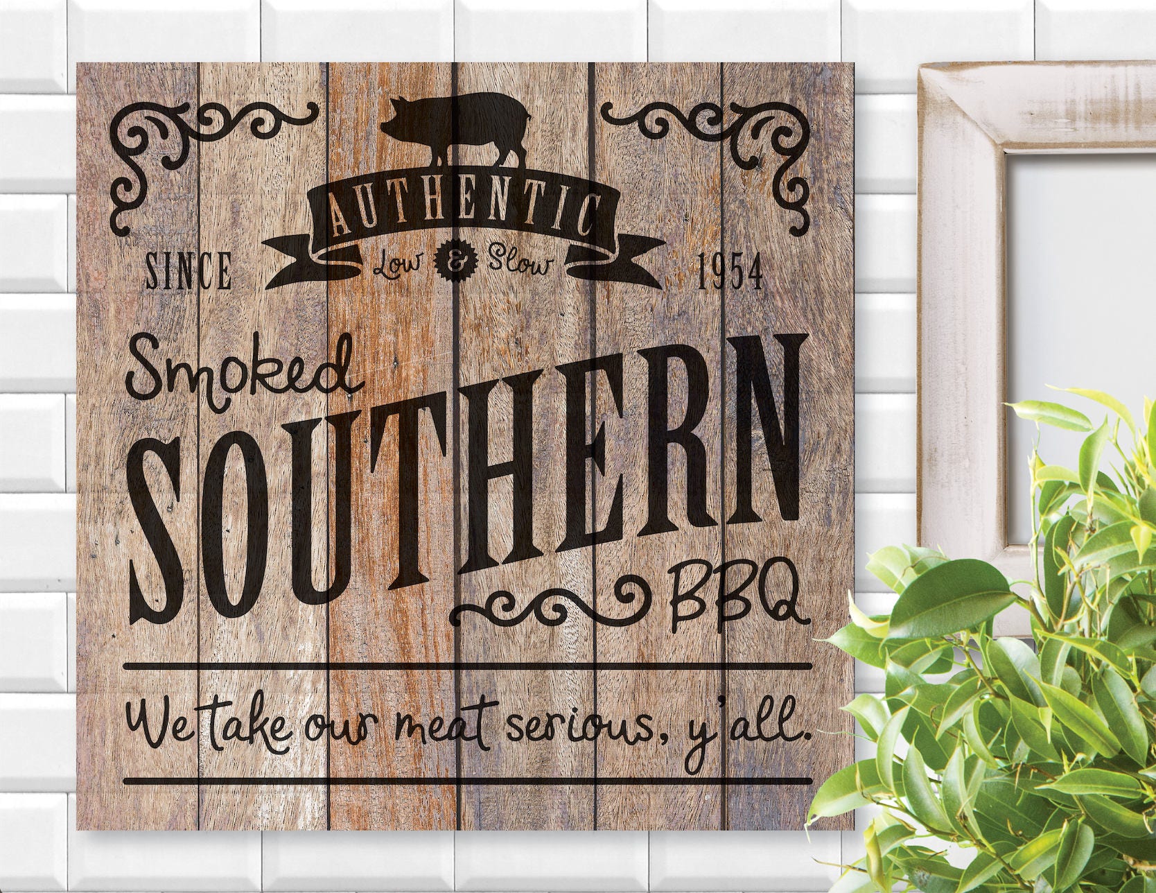 Authentic Smoked Southern BBQ Sign Cricut Silhouette SVG | Etsy