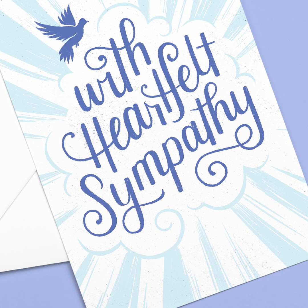 With Heartfelt Sympathy, Sympathy Card, Heaven, Grief, Mourning, Hand ...