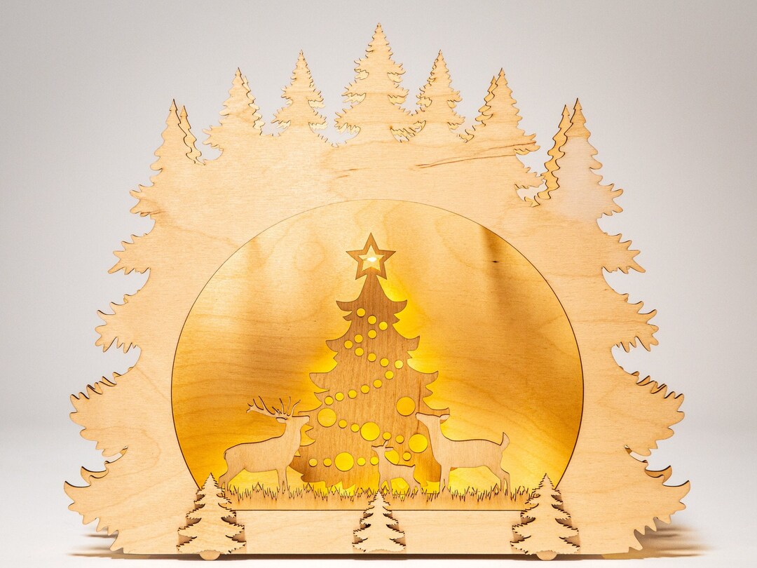 Forest Scene Candle Arch, Schwibbogen, Christmas Tree Arch With Deer ...