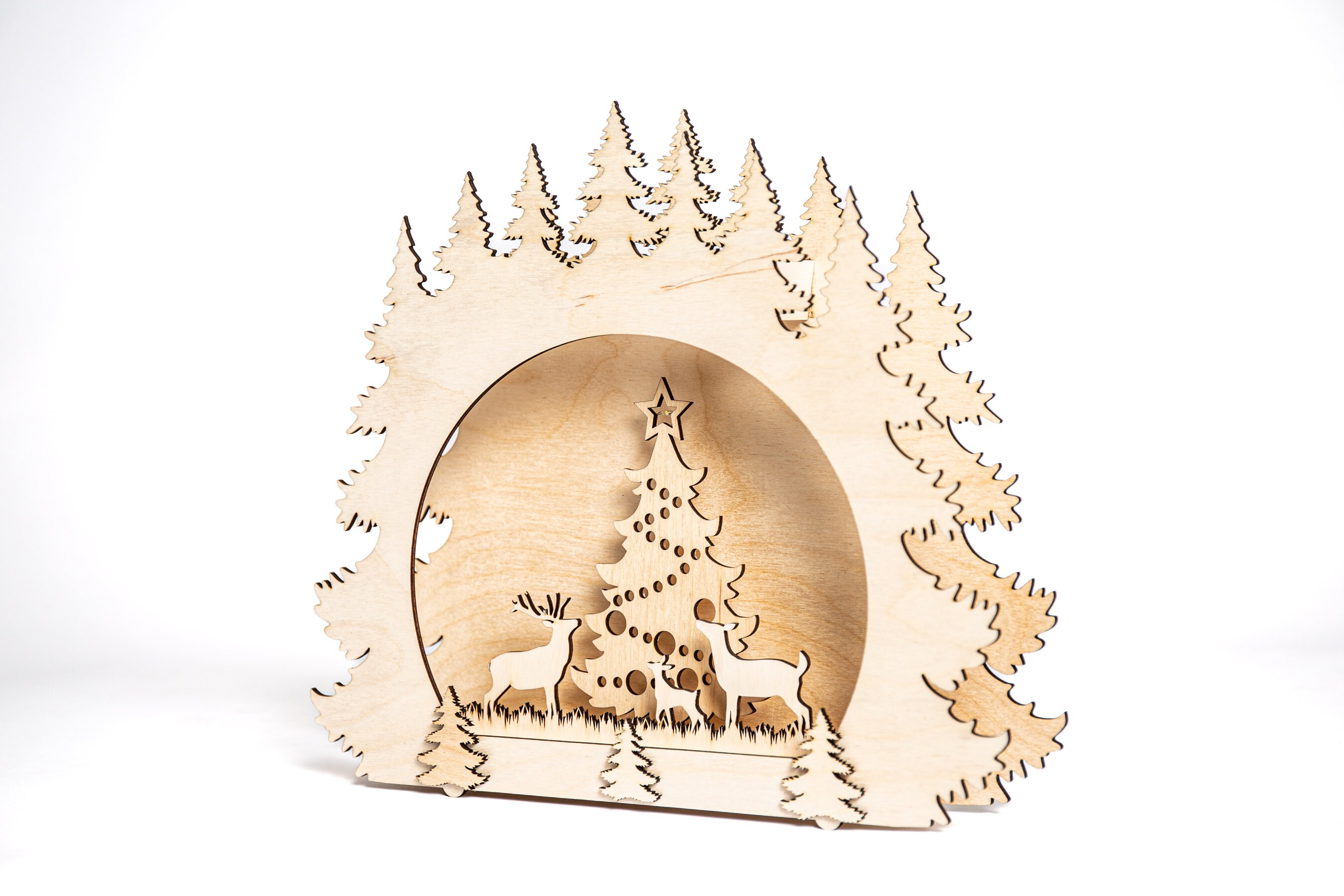 Forest Scene Candle Arch, Schwibbogen, Christmas Tree Arch With Deer ...
