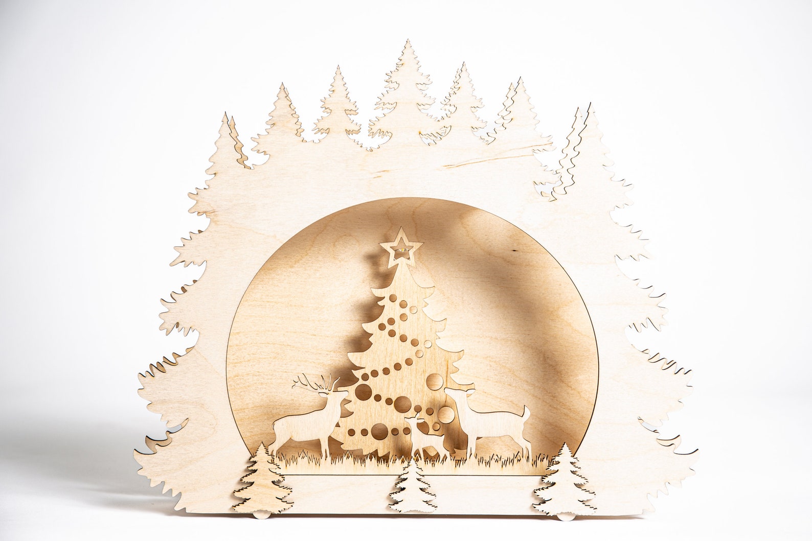 Forest Scene Candle Arch, Schwibbogen, Christmas Tree Arch With Deer ...