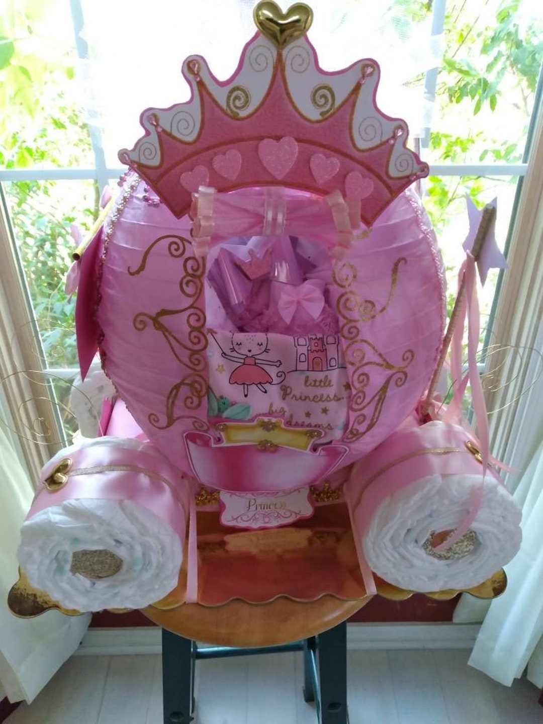 Princess Ballerina Carriage Diaper Cake| Carriage Diaper Cake | Diaper ...