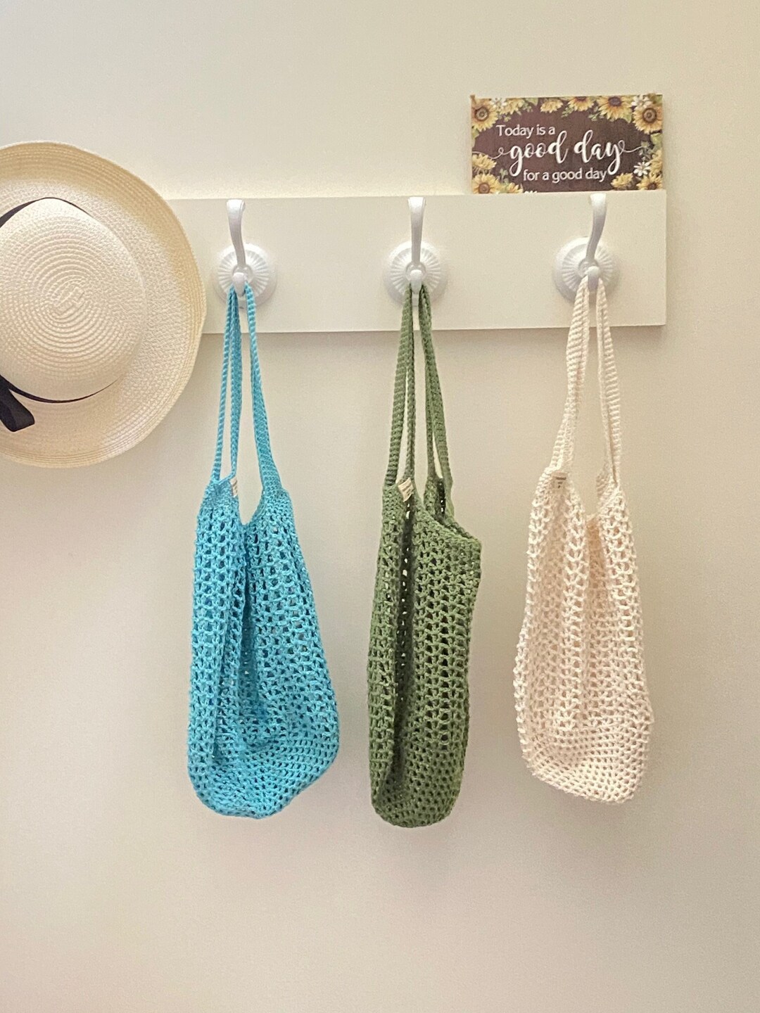 Crocheted Grocery Market Shopping Bag - Etsy