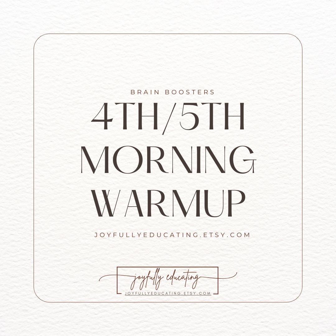4th & 5th Grade Brain Boosters // Morning Work // Warm up // Elementary ...