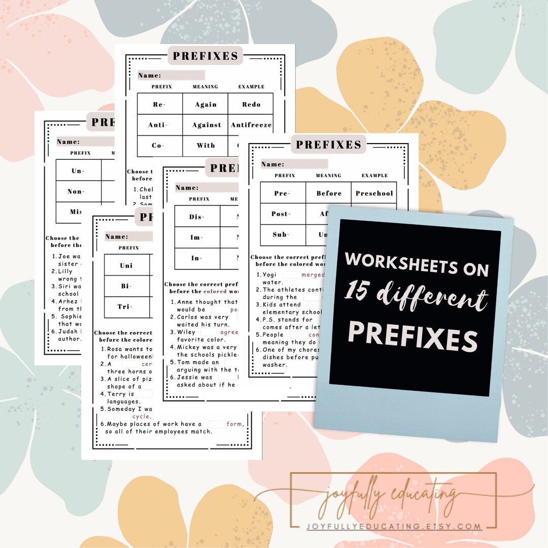 Prefix Worksheets // 15 Prefixes // Elementary School // Digital ...