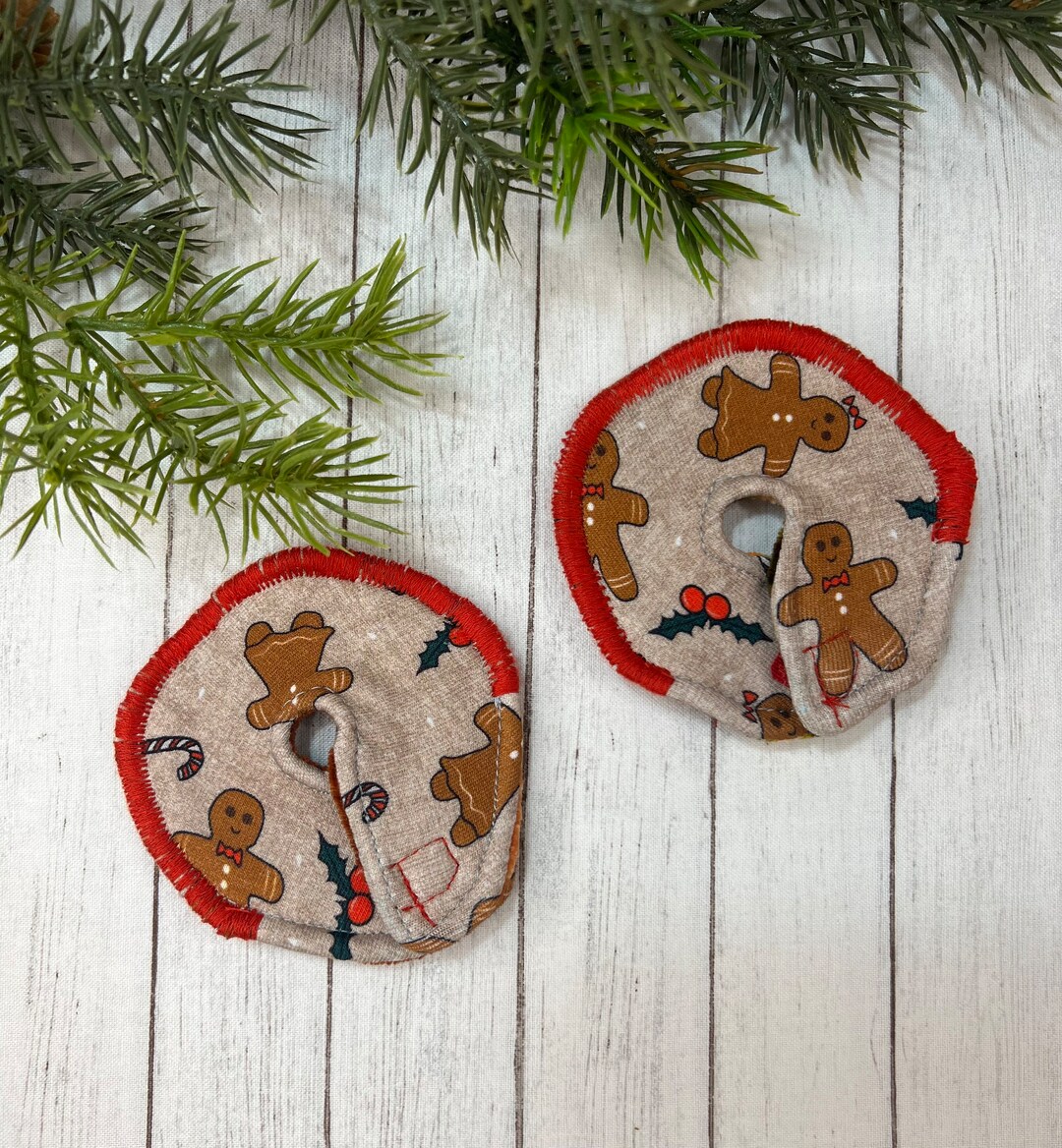 Set of 2 Gingerbread Man Gtube Button Covers G-tube JG Feeding Tubie ...