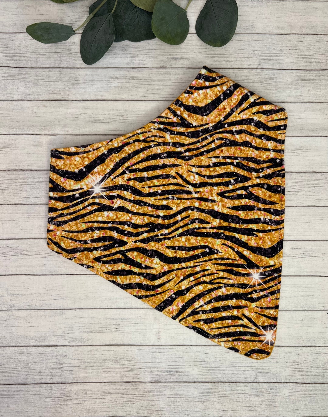 Tiger Fake Glitter Bandana Bib Big Girl Teen Bib Special Needs ...