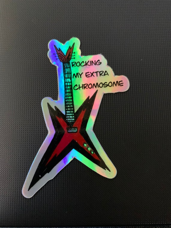 3x2 HOLOGRAPHIC Extra Chromosome Vinyl Sticker Awareness - Etsy