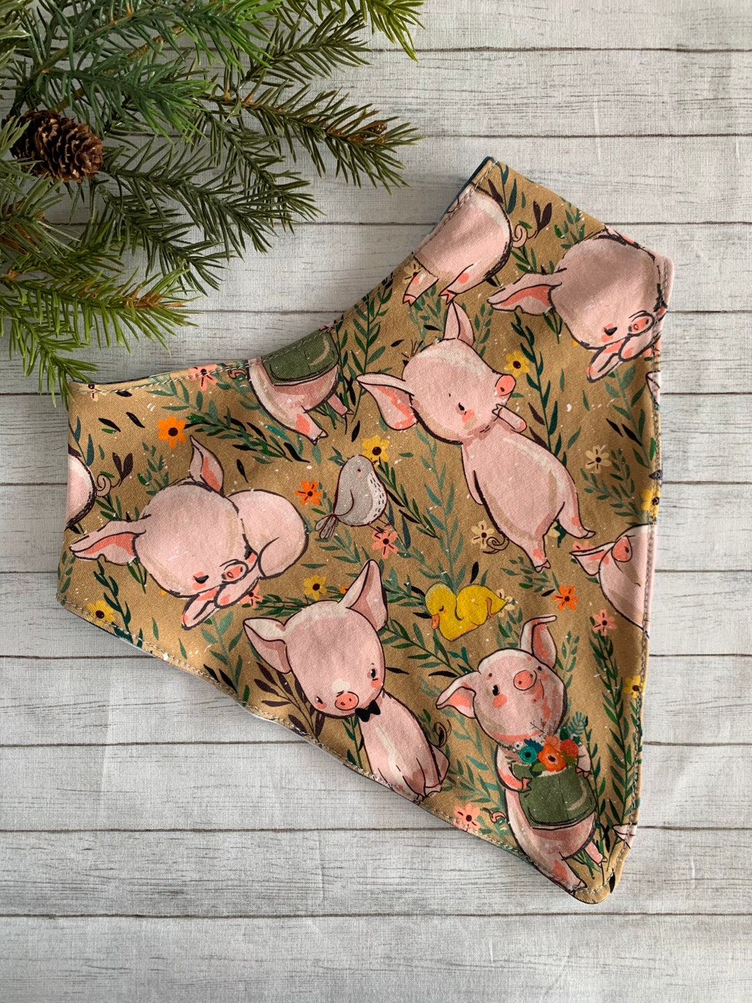 Pig Duck Bird Bandana Big Kid Bib Waterproof Adorable Little Piggy Teen ...