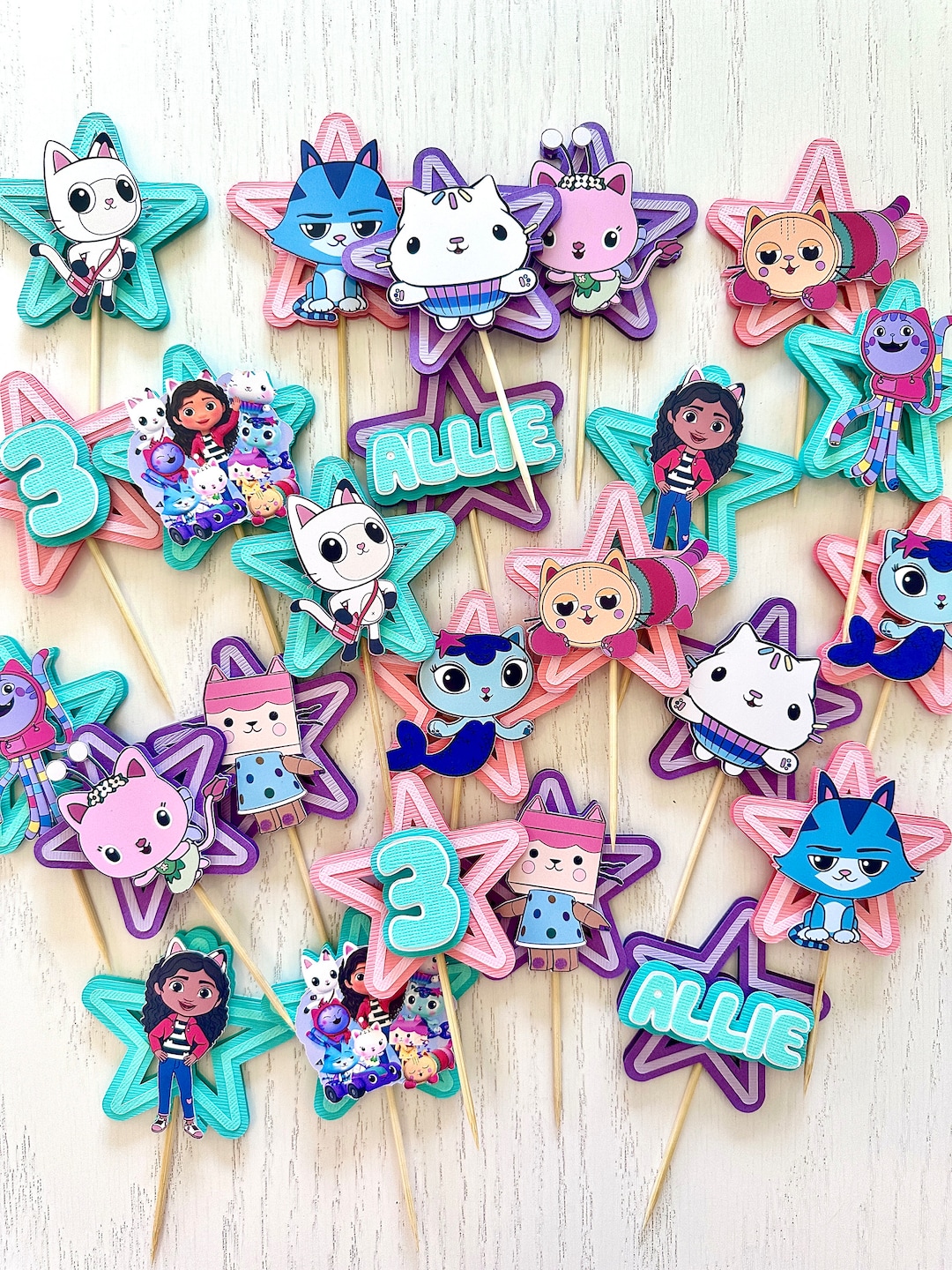 Gabby's Dollhouse Themed Cupcake Toppers | Gabby Cupcake Toppers ...