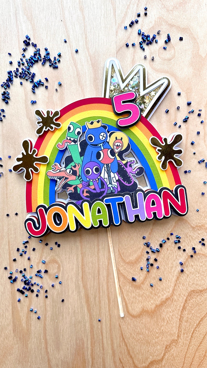 Rainbow Friends Inspired Cake Topper | Rainbow Friends Birthday ...