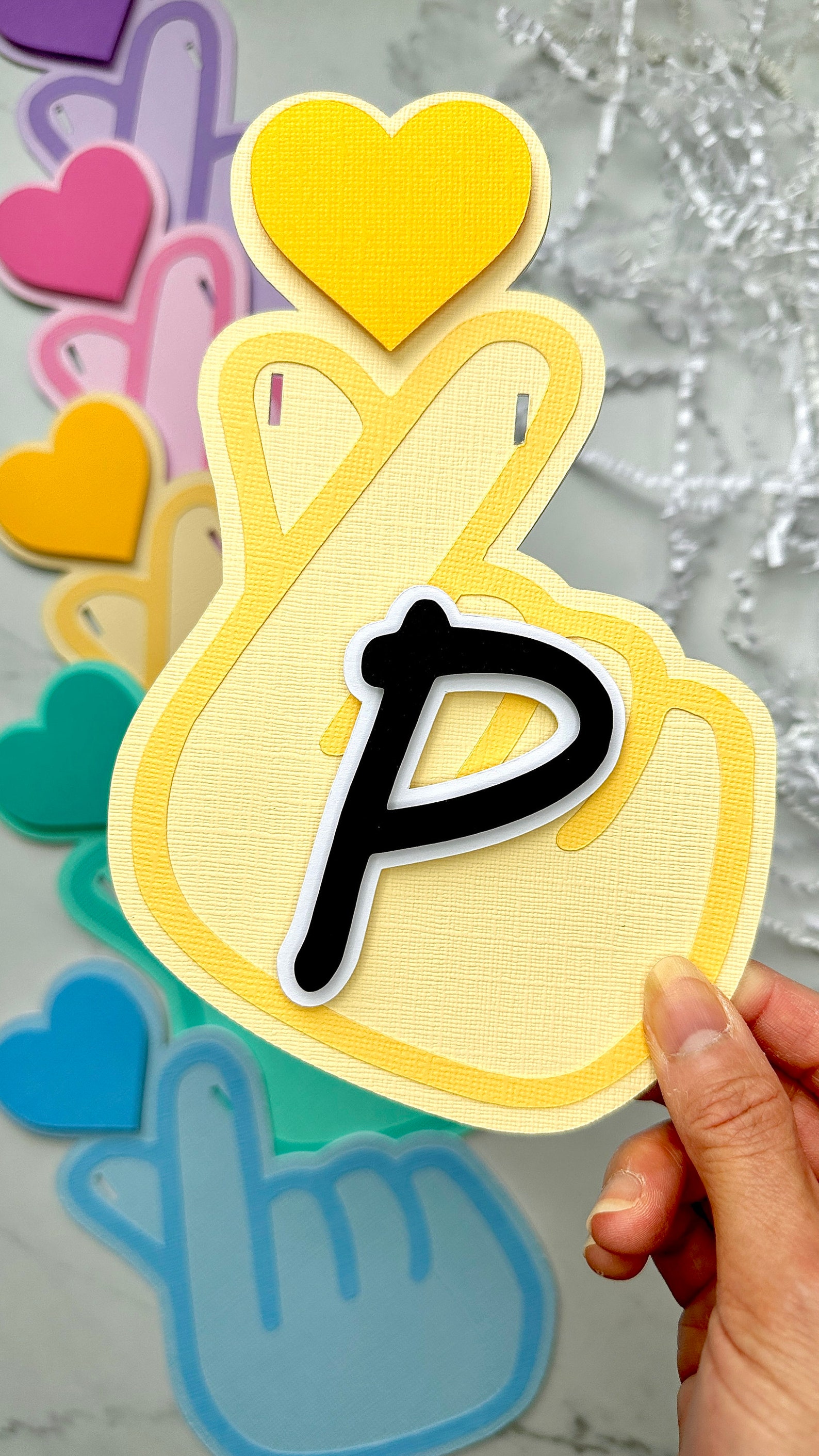 Korean Finger Heart Party Banner | Happy Birthday Banner | Custom ...