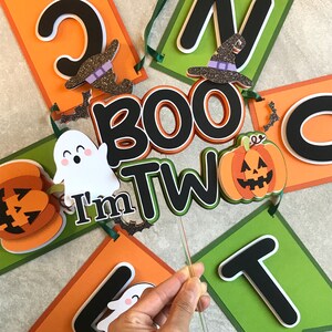 Boo I'm Two Cake Topper | Halloween Cake Topper | Birthday Cake Topper ...