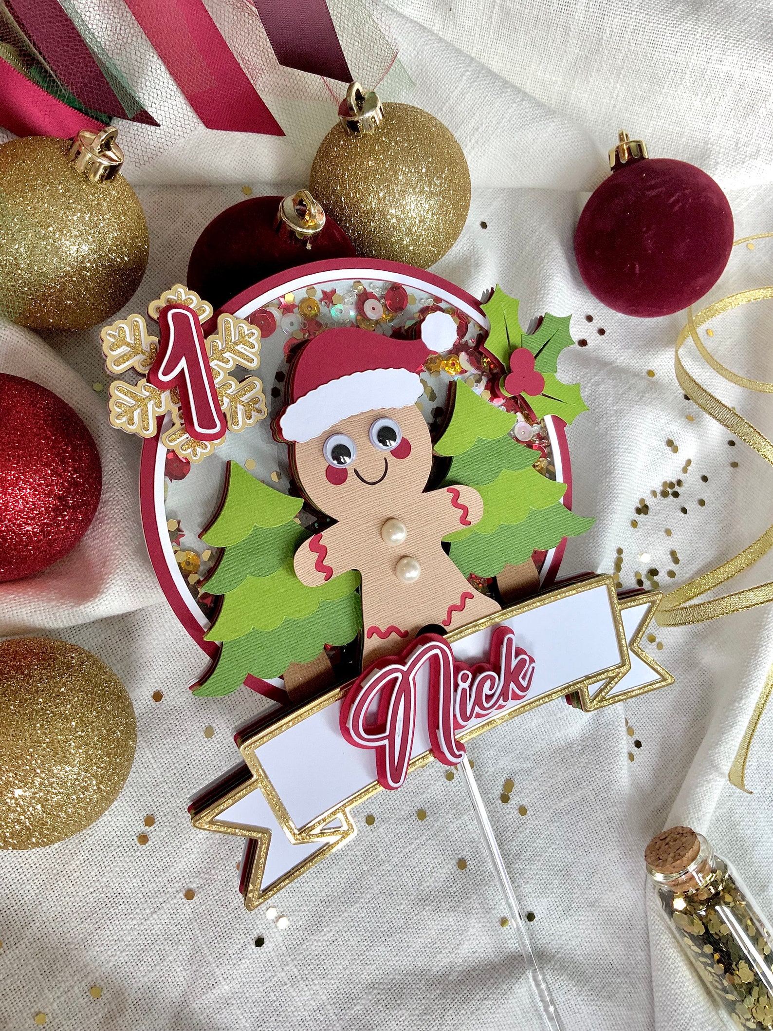 Gingerbread Cake Topper Christmas Cake Topper Birthday - Etsy