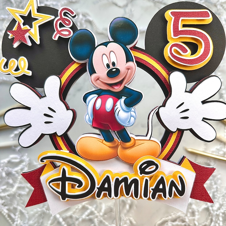 Mickey Mouse Cake Topper | Mickey and Friends Cake Topper | Mickey ...
