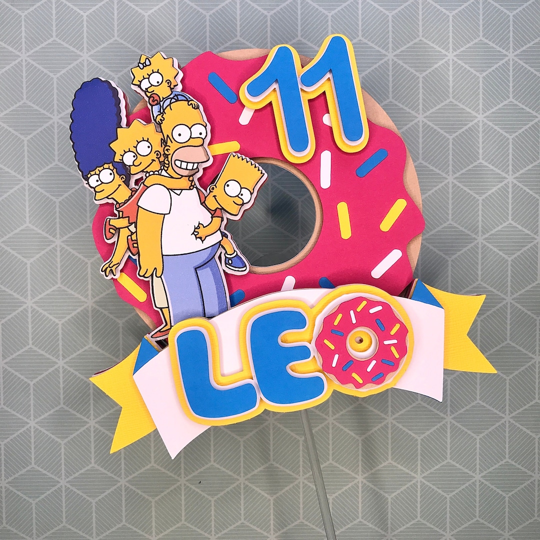 The Simpsons Cake Topper | Simpsons Donut Cake Topper | Simpsons Party ...