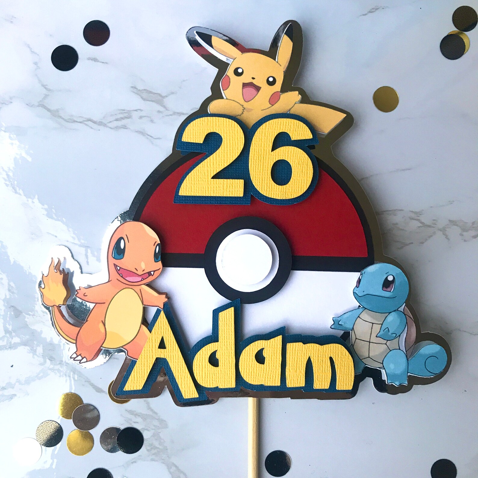 Pokemon Cake Topper | Pikachu Inspired Birthday | Pikachu Cake Topper ...