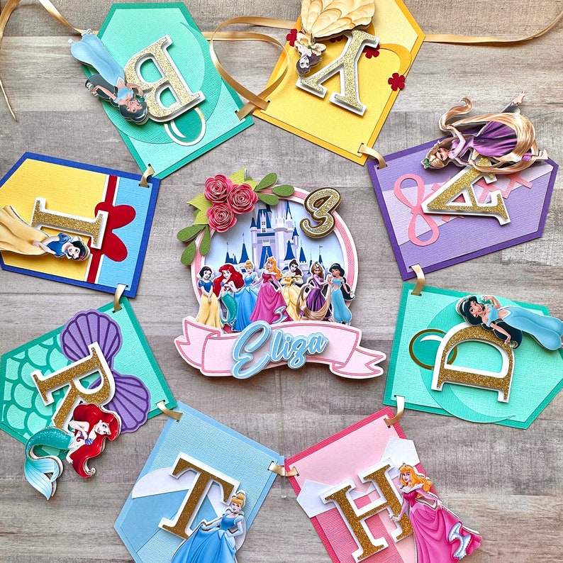 Disney Princess Birthday Banner | Party Banner | Custom Banner | Disney ...
