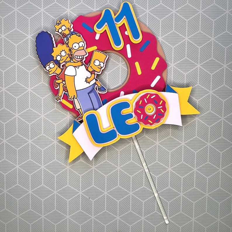 The Simpsons Cake Topper | Simpsons Donut Cake Topper | Simpsons Party ...