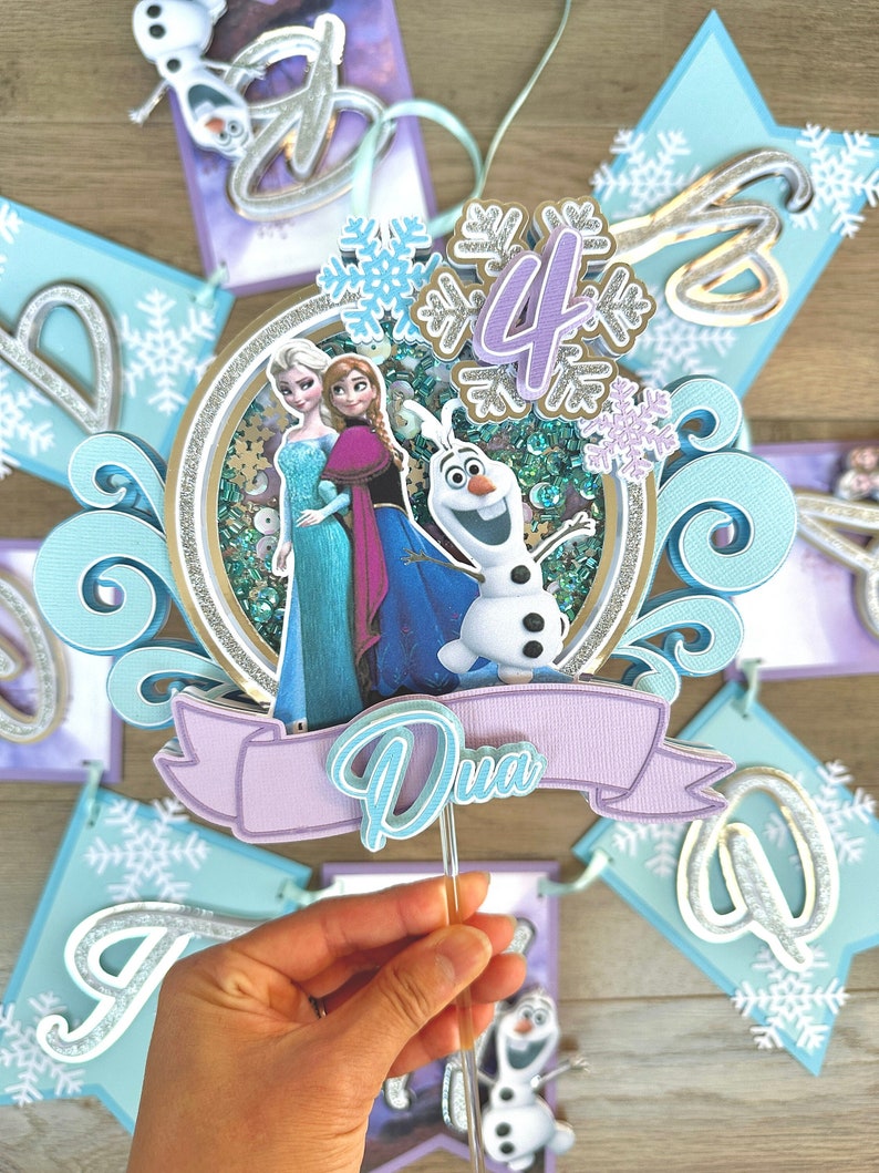 Frozen Shaker Cake Topper Frozen Birthday Disney Elsa and - Etsy