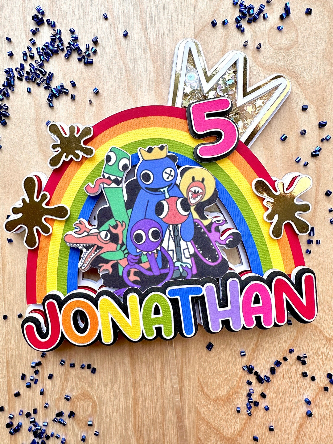 Rainbow Friends Inspired Cake Topper | Rainbow Friends Birthday ...