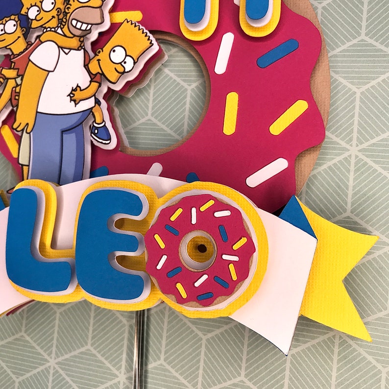 The Simpsons Cake Topper | Simpsons Donut Cake Topper | Simpsons Party ...
