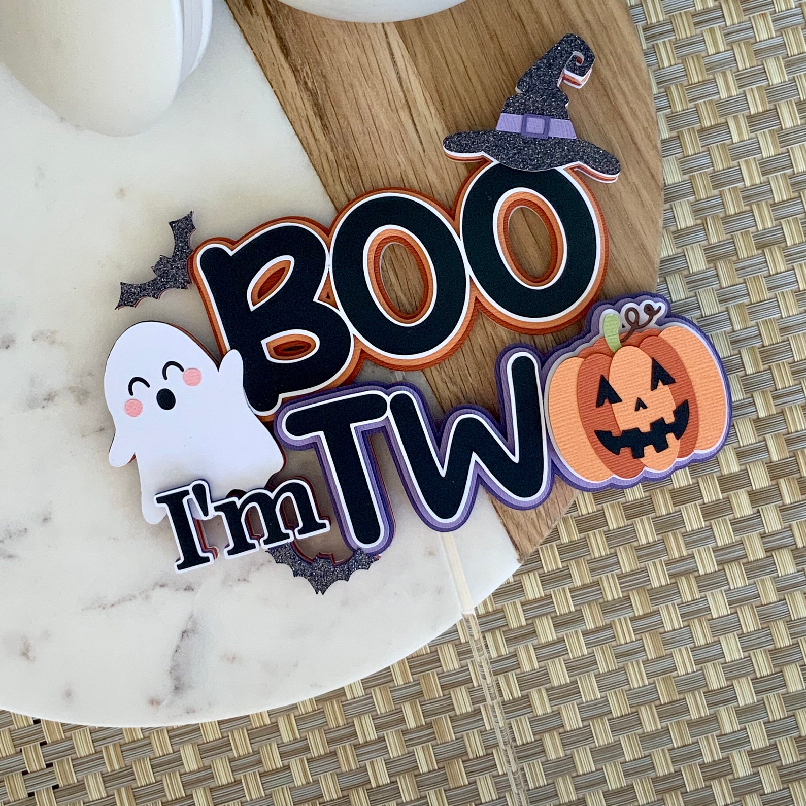 Boo I'm Two Cake Topper Halloween Cake Topper Birthday - Etsy