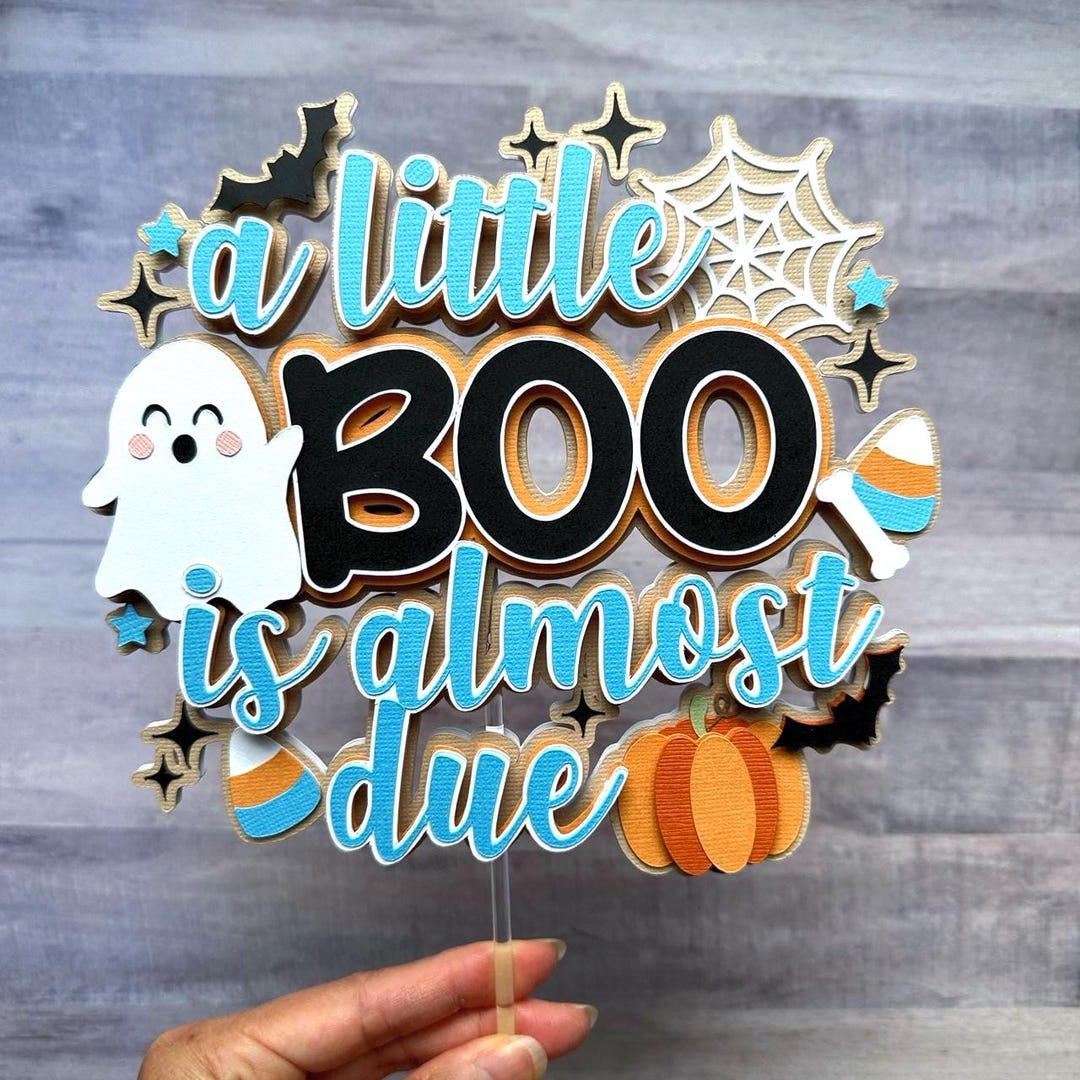 A Little Boo is Almost Due Topper | Halloween Baby Shower Topper | Fall ...