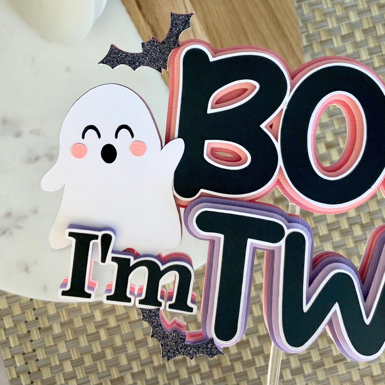Boo I'm Two Cake Topper Halloween Cake Topper Birthday - Etsy