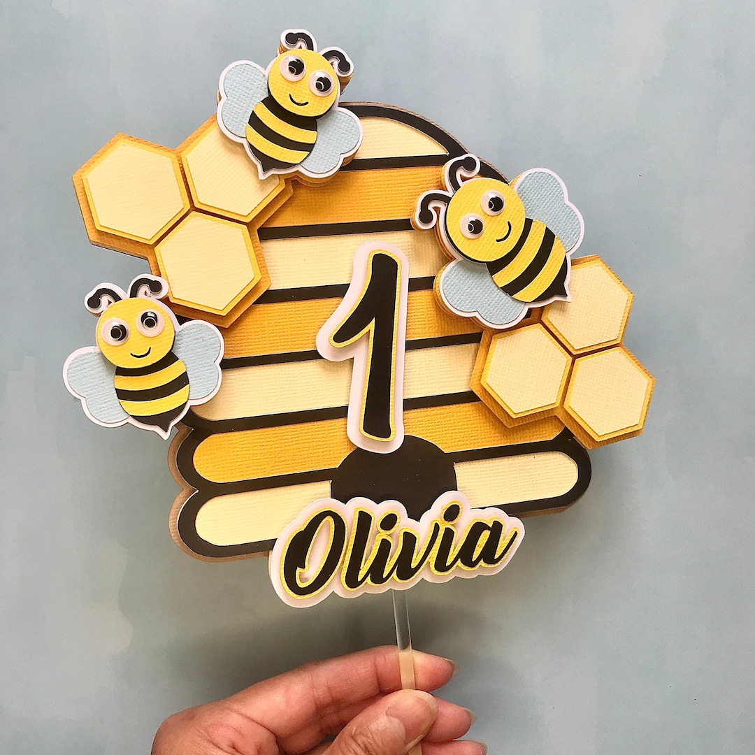 Bee Cake Topper | Bee Birthday Party Decor | Happy Bee Day | Bee Day ...