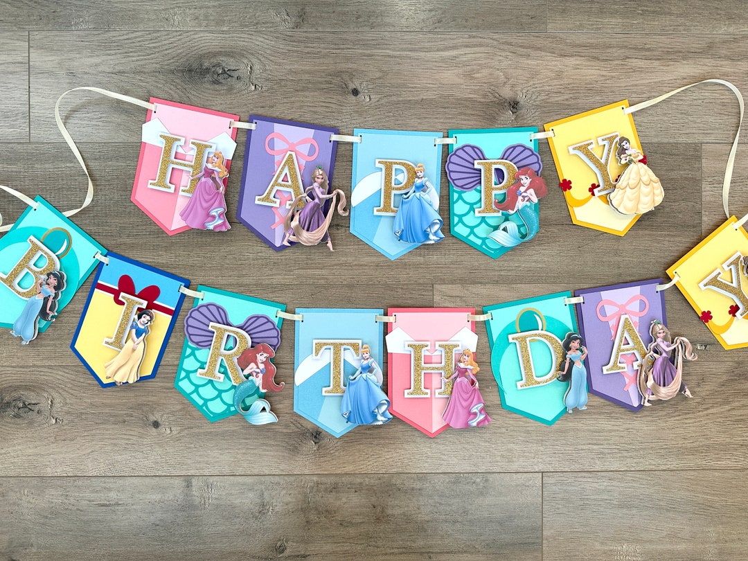 Disney Princess Birthday Banner | Party Banner | Custom Banner | Disney ...