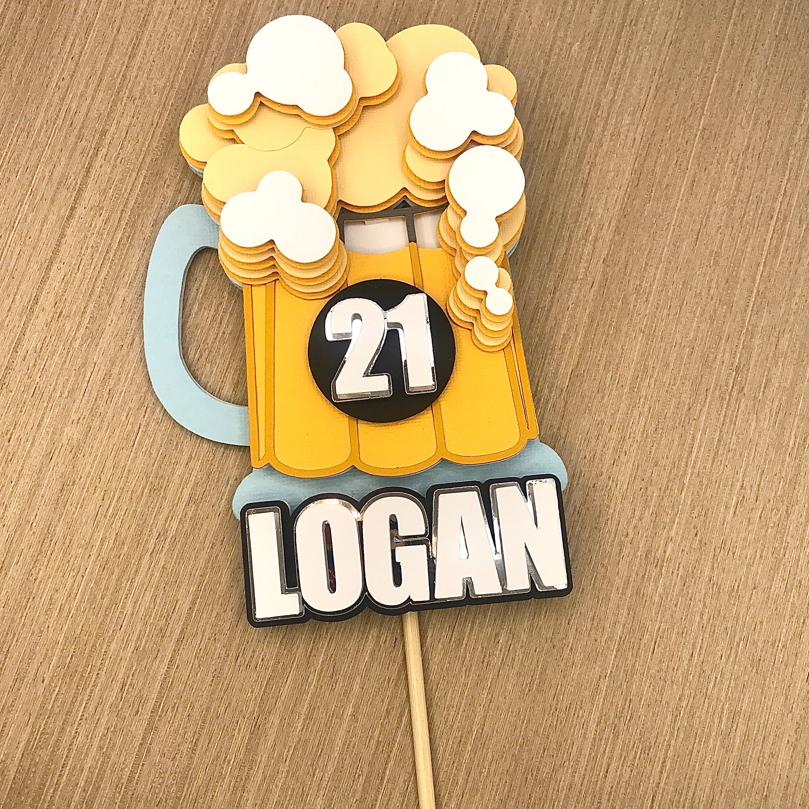 Beer Cake Topper 21st Birthday Cake Topper Happy Birthday | Etsy