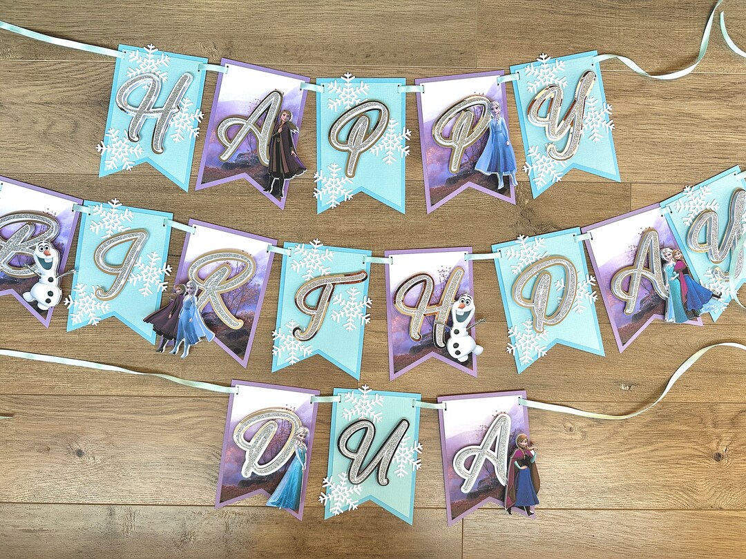 Frozen Birthday Banner Party Banner Custom Banner Disney Princesses ...