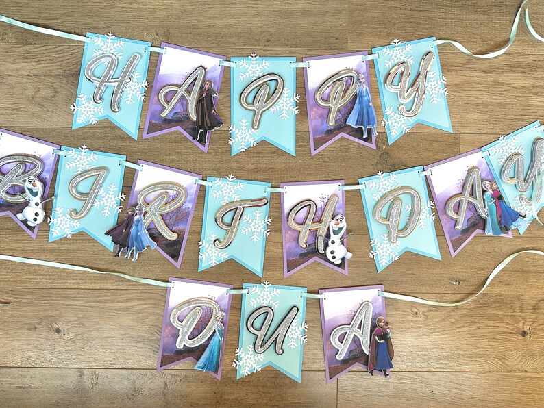 Frozen Birthday Banner Party Banner Custom Banner Disney - Etsy