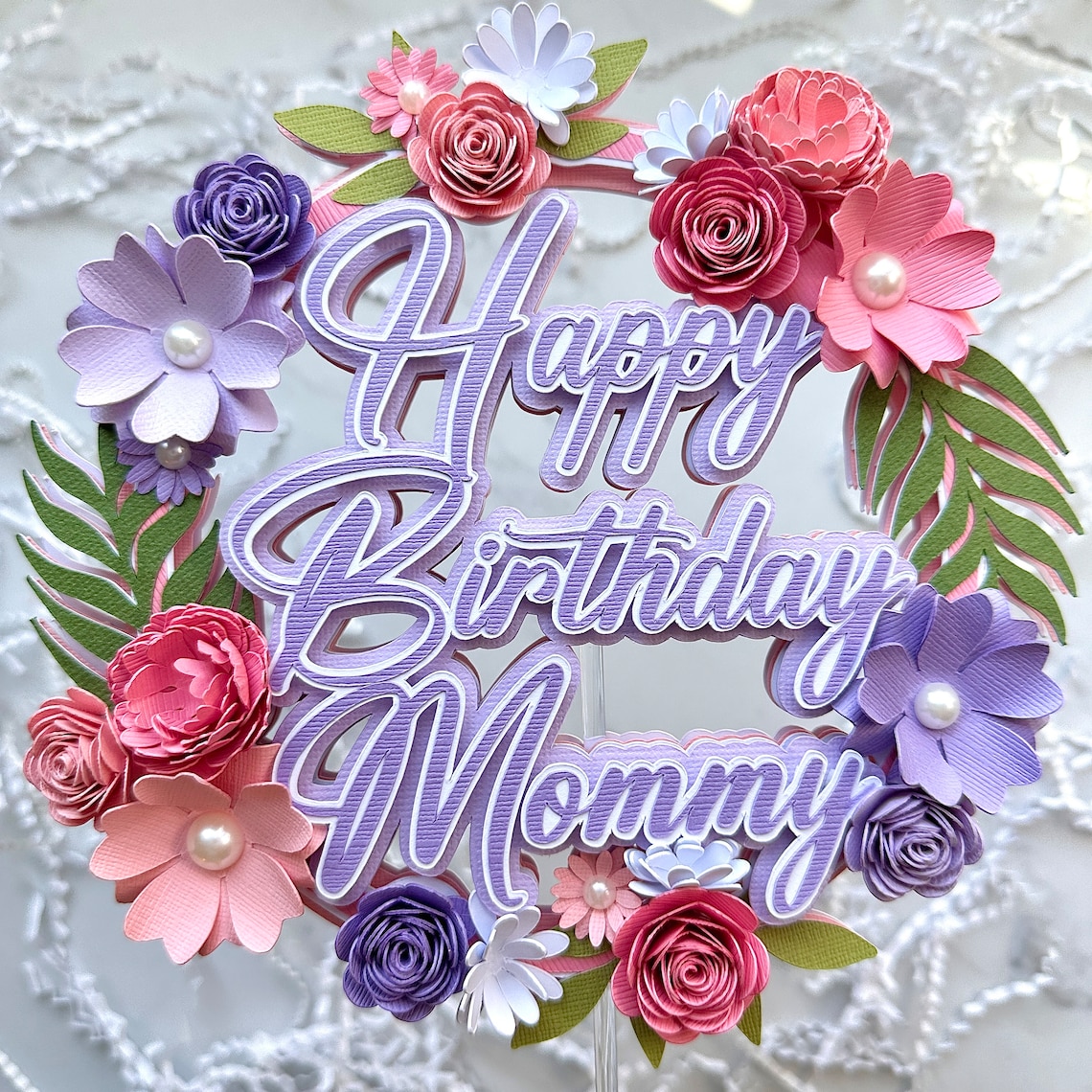 Floral Birthday Cake Topper | Happy Birthday Cake Topper | Floral Party ...