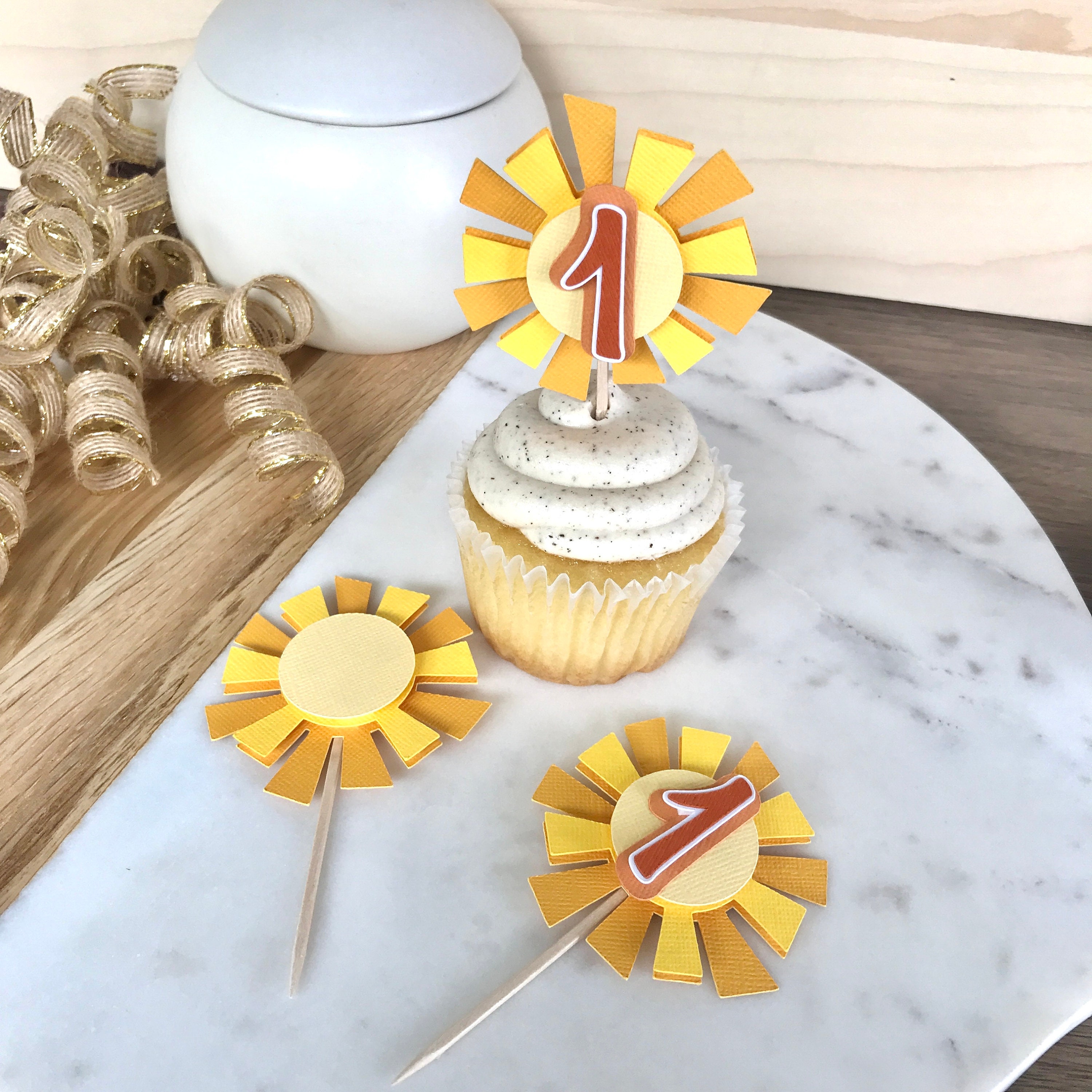 Sun Cupcake Toppers | Sunny Toppers | Sunshine Toppers | Little ...