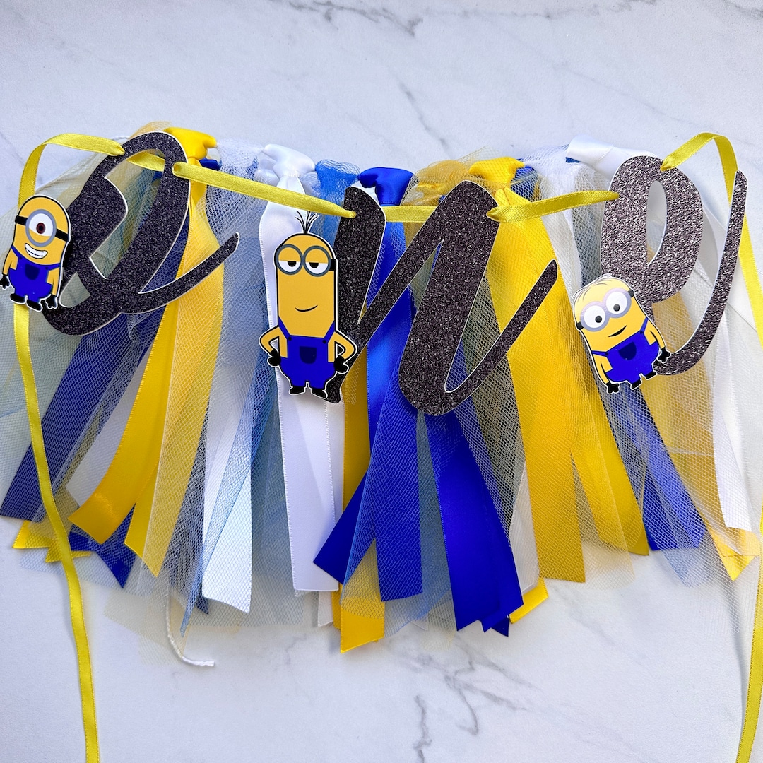 Minions First Birthday High Chair Banner | Tutu Skirt | One in a Minion ...