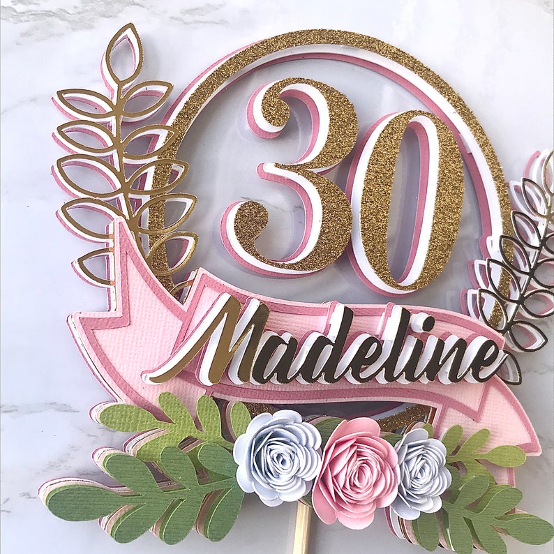 Floral Birthday Cake Topper | Birthday Cake Topper | Girly Birthday ...