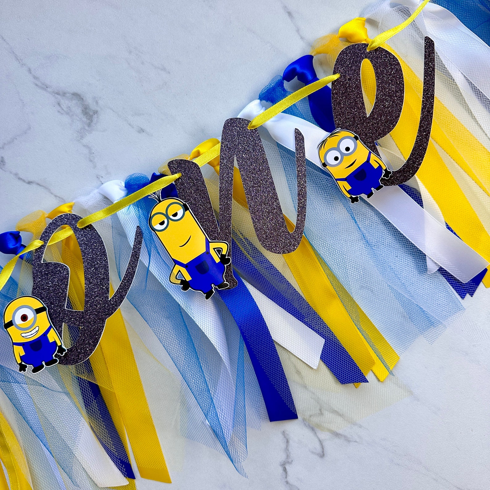 Minions First Birthday High Chair Banner | Tutu Skirt | One in a Minion ...